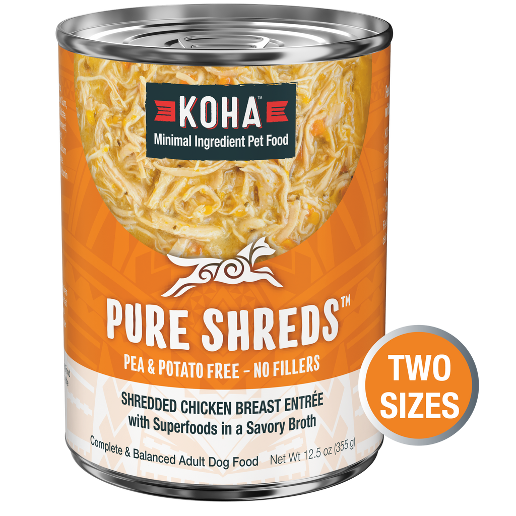 Koha Wet Dog Food 12.5oz Shredded Chicken – Benson's Pet Center