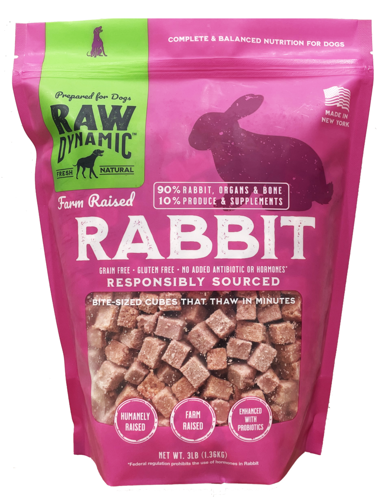 Raw Dynamic Frozen Raw Dog Food Farm Raised Rabbit Cubes 3 lb – Benson ...